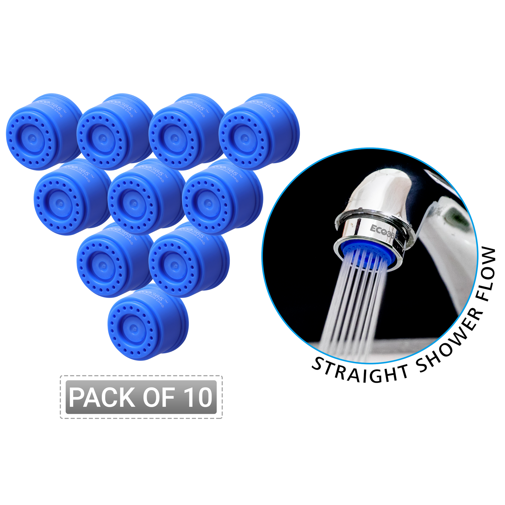 Water Saving Altered Shower Flow Nozzle- Aerators (Pack of 2) | Eco365 ...