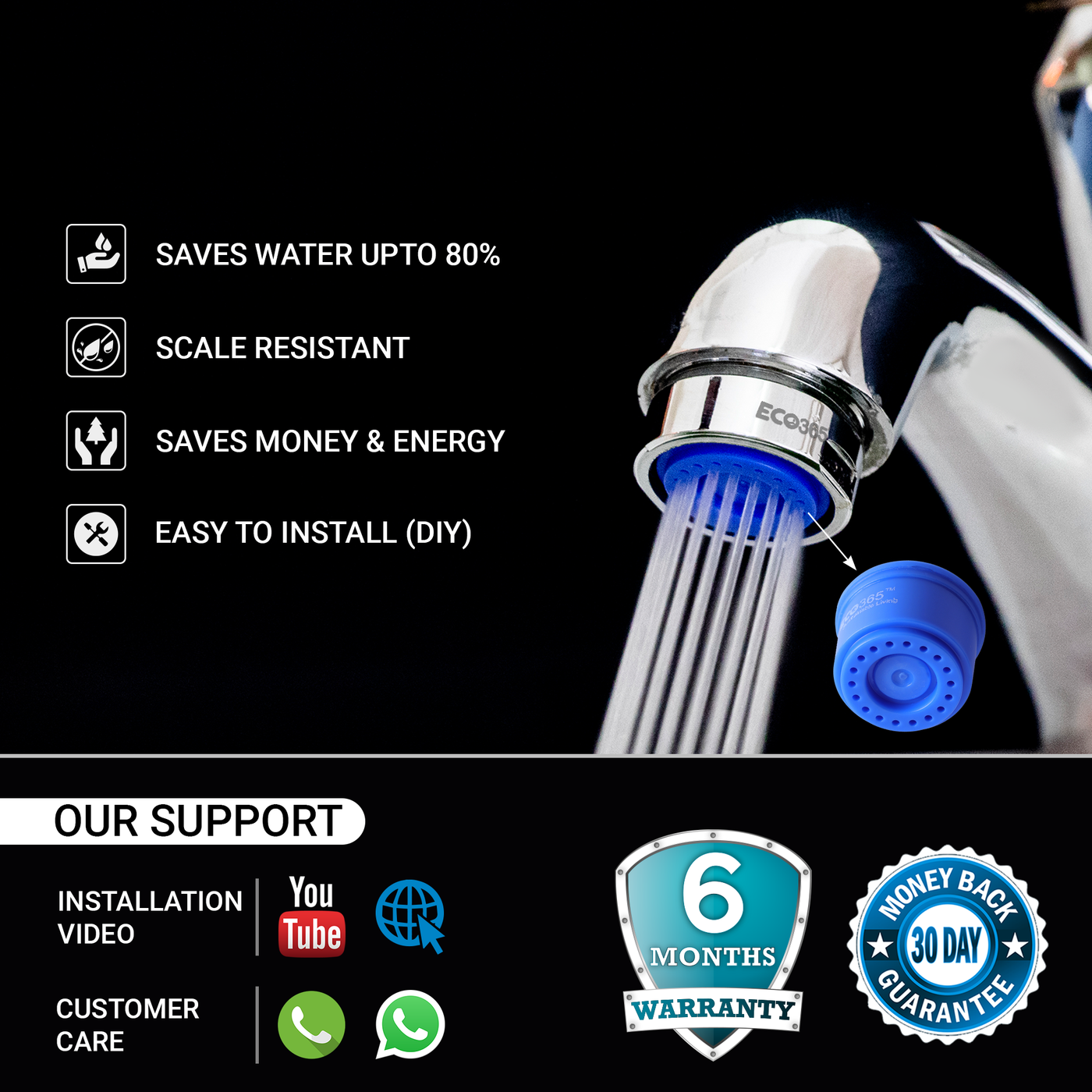 Water Saving Shower Flow Aerators (3 LPM) in Bulk | Eco365 — ECO365