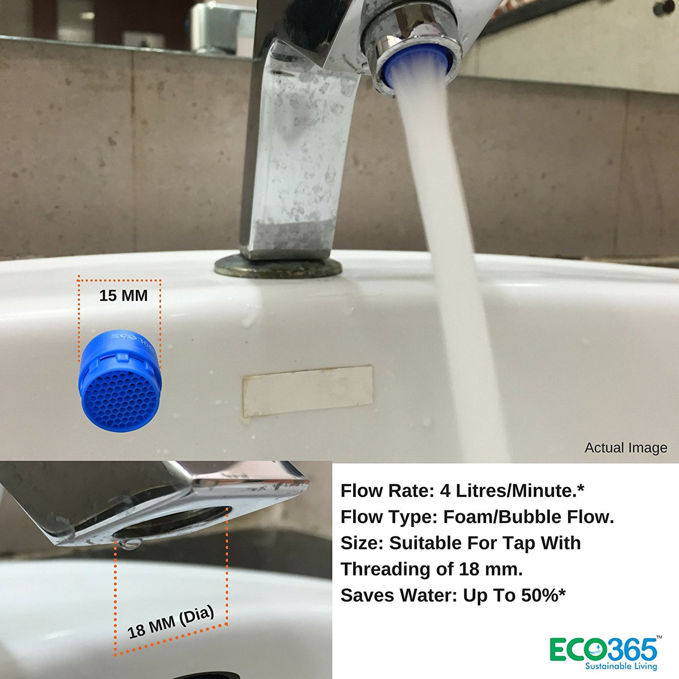 Water Saving Aerator (Small) - Foam Flow Tap Filter | Eco365 — ECO365